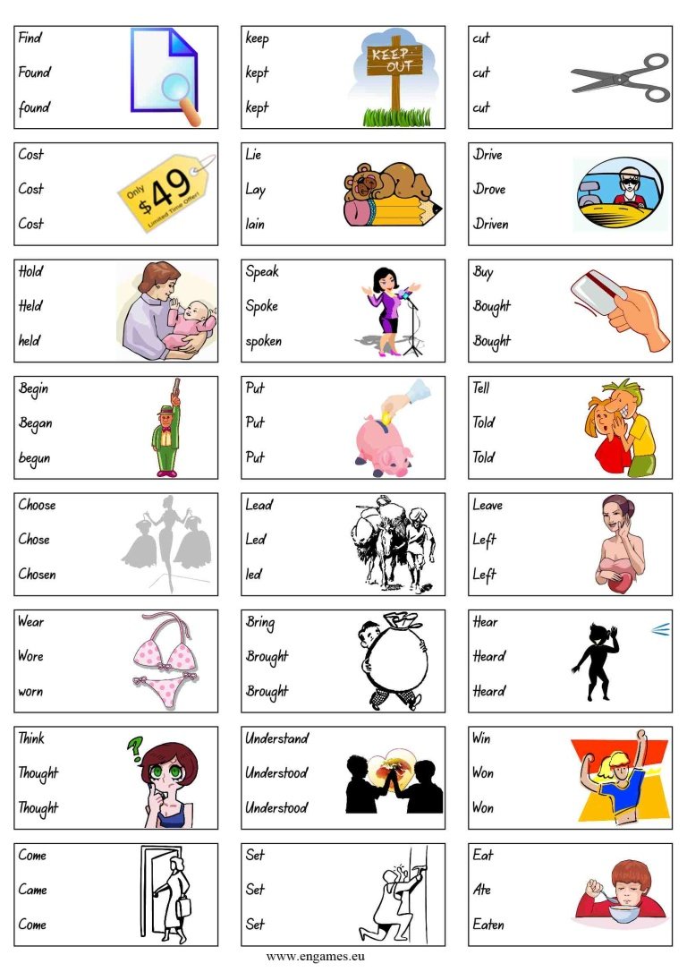Grammar Games - Irregular Verbs - Games to learn English
