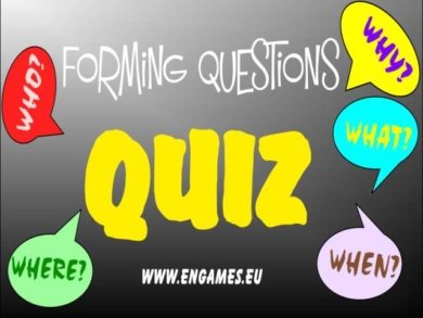 Forming Questions Quiz cover - Games to learn English